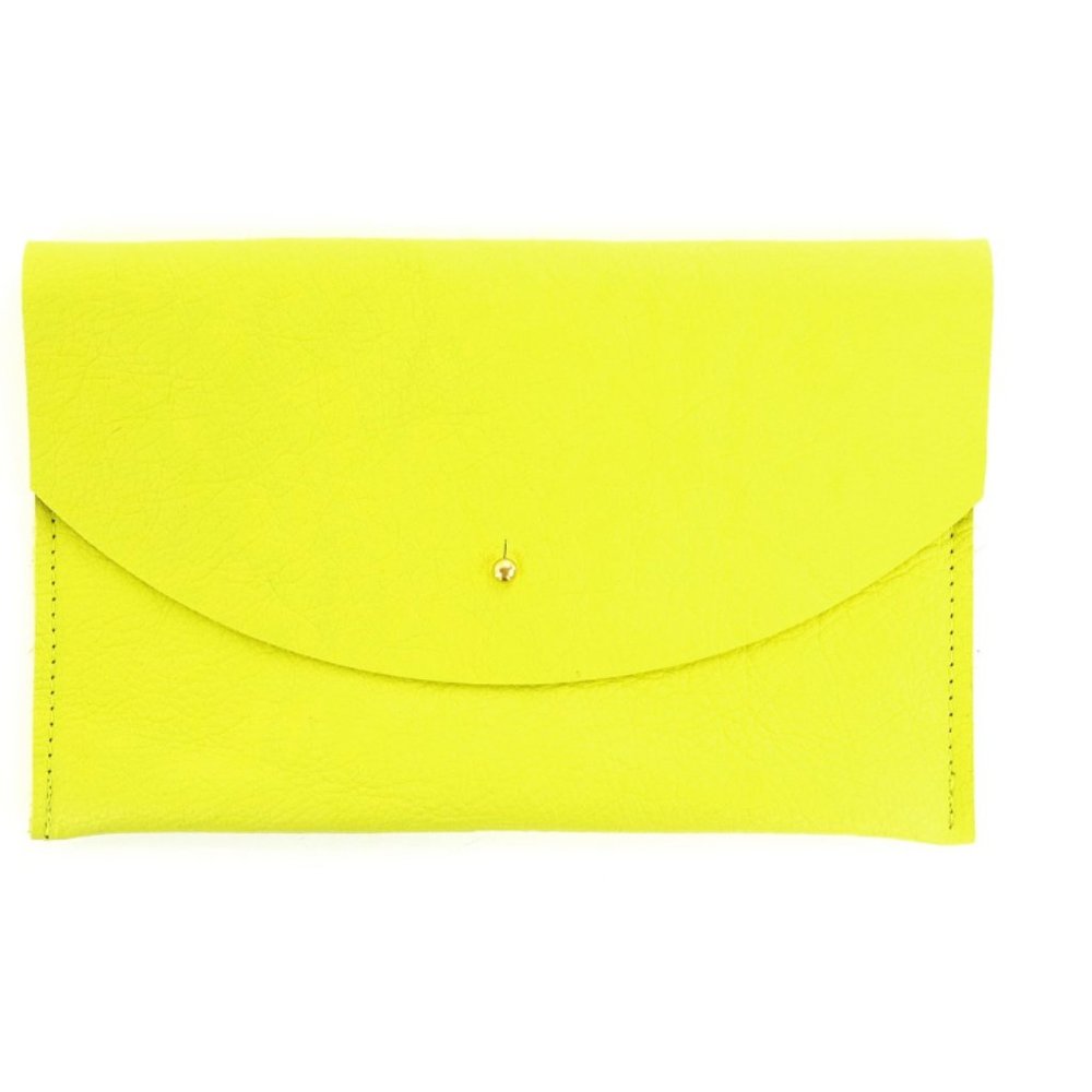 Primecut Chartreuse Leather Envelope Pouch - Gem